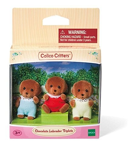 Calico Critters Triplets- Chocolate Labrador - Teton Toys
