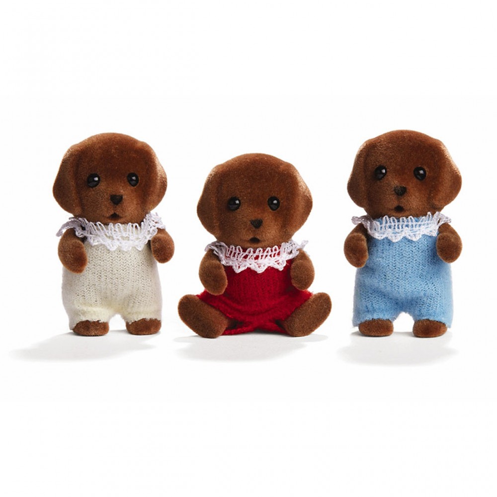 Calico Critters Triplets- Chocolate Labrador | Teton Toys