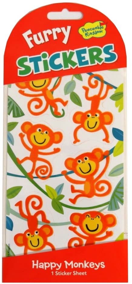 Furry Stickers- Happy Monkeys - Teton Toys